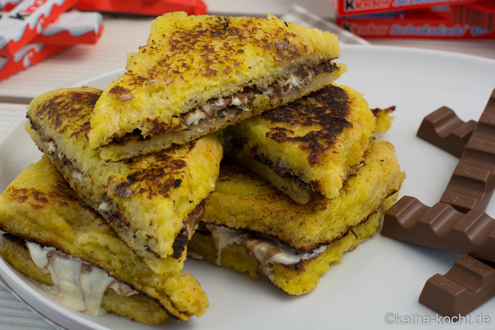 French Toast mit kinder Schokolade zum Frühstück - Katha-kocht!